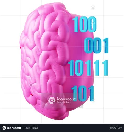binary brain 3d icon download in png obj or blend format