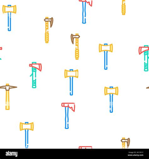 Axe Hatchet Wood Blade Tool Vector Seamless Pattern Stock Vector Image And Art Alamy
