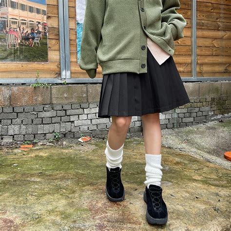 당당걸 S L 클러브 플리츠 밴딩 미디 스커트 하객룩