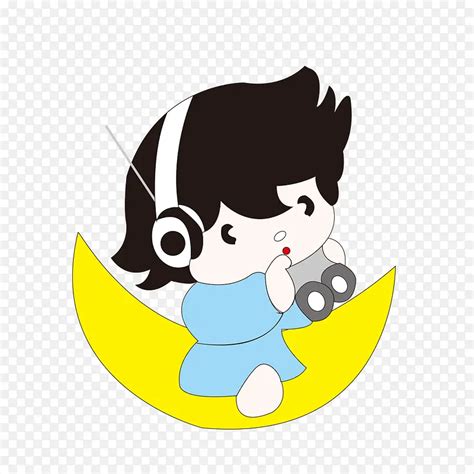 在月亮上听歌的男孩png图片素材下载 图片编号qmrnzxwe 免抠素材网