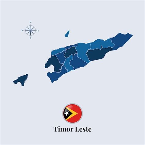 Premium Vector Timor Leste Map With Flag Timor Leste Flag Map