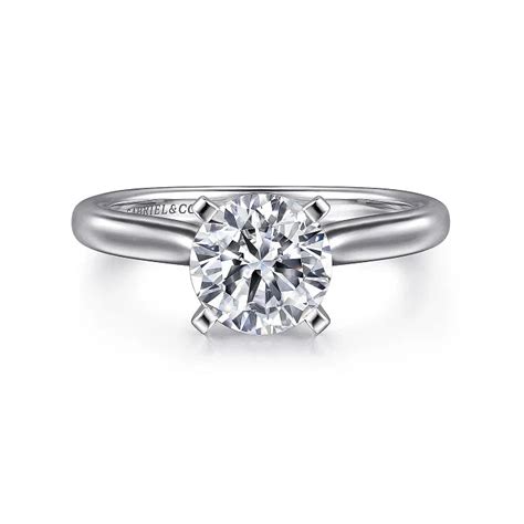 Gabriel And Co 14k White Gold Solitaire Engagement Ring Appelts Diamonds