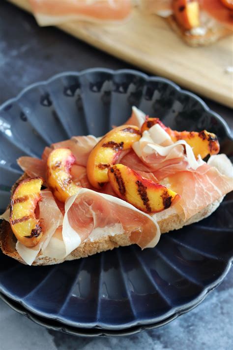 Grilled Peaches And Prosciutto On Sourdough Curlys Cooking
