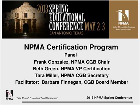 Ppt Npma Certification Program Powerpoint Presentation Free Download