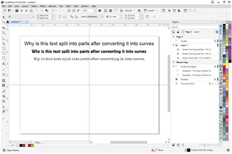 Weird Behaviour Converting Text Into Curves Coreldraw Graphics Suite