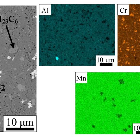 sem edx mapping of the bulk sample of the area which was in contact