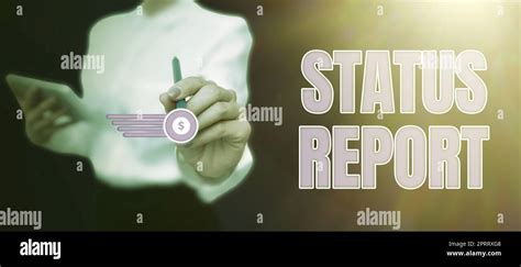 Text Caption Presenting Status Report Word For Update Summary Of