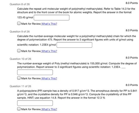 Solved Calculate The Repeat Unit Molecular Weight Of