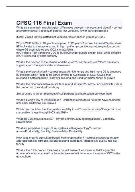 CPSC Final Exam With Complete Solution Questions And Answers CPSC Stuvia US