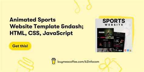 Animated Sports ⚽⚾ Website Template Html Css Javascript Buymeacoffee