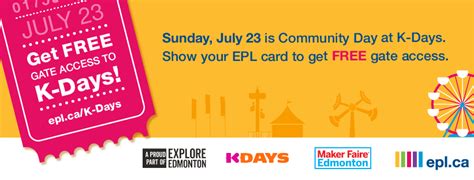 Score Free Access To K Days With Your EPL Card Edmonton Public Library