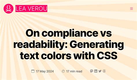 On Compliance Vs Readability Generating Text Colors With Css
