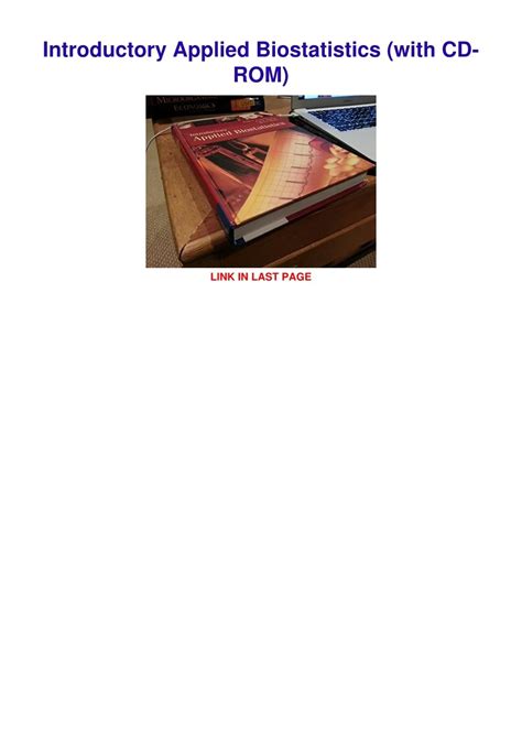 Ppt Pdfreaddownload Introductory Applied Biostatistics With Cd Rom Powerpoint