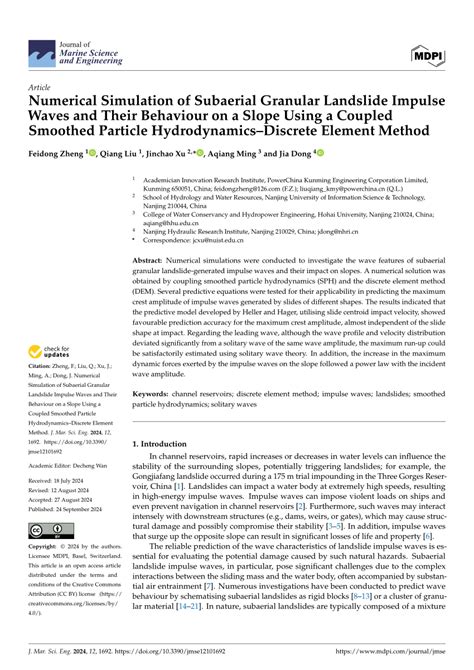 Pdf Numerical Simulation Of Subaerial Granular Landslide Impulse Waves And Their Behaviour On