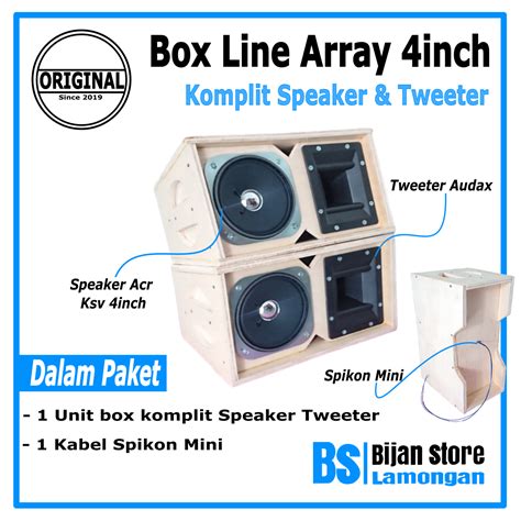 Box Line Array 4inch Komplit Speaker Dan Tweeter Plus Spikon Mini Full Range Speaker Komputer