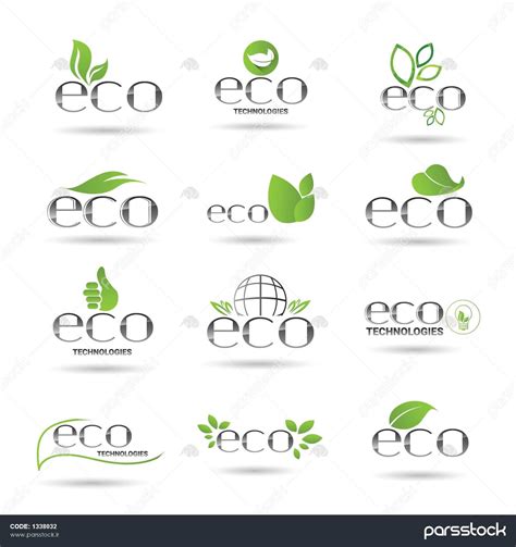 مجموعه آیکون وب محصول طبیعی ارگانیک دوستدار محیط زیست وکتور مسطح با