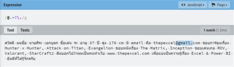 ค้นหาข้อความที่มีลักษณะตามต้องการ ด้วย Regular Expression Regexเบื้องต้น Thep Excel