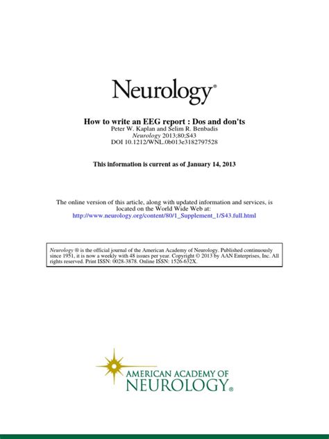 05 How To Write An Eeg Report Dos And Donts Pdf Electroencephalography Epilepsy