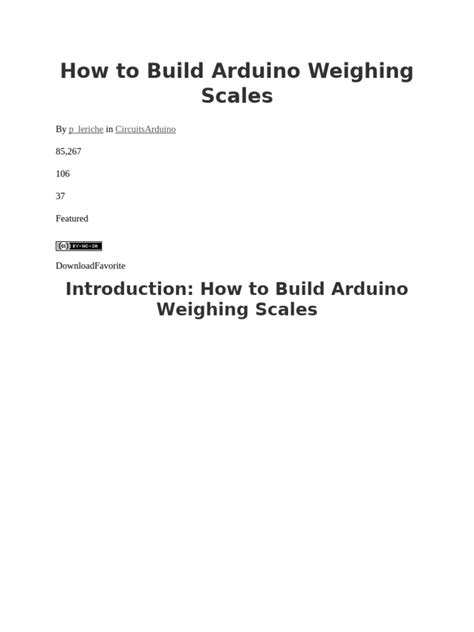 How To Build Arduino Weighing Scales Pdf Weighing Scale Standard Deviation