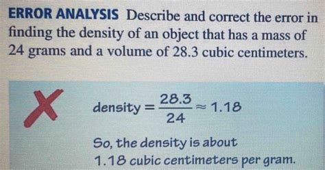 solved error analysis describe and correct the error in finding the