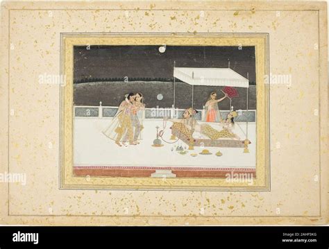 Mughal Seduction Scene On A Terrace By Moonlight 16551665