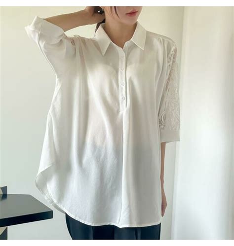 M7 여성 부드러운 칠부 Ss 빅사이즈 박스 셔츠 티몬