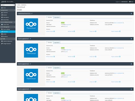 Nextcloud Extension Plesk