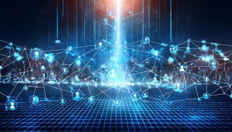 The Concept Of Holographic Data Communication Over Network Connection Stock Illustration