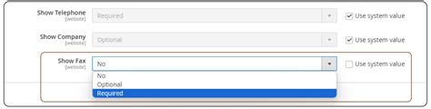 method to display fax field in magento 2