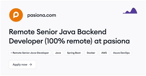Pasiona Hiring Senior Java Backend Developer 100 Remote • Remote Work From Home Himalayas