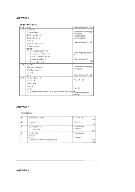 Grade 10m Number Patterns Solutions Pdf