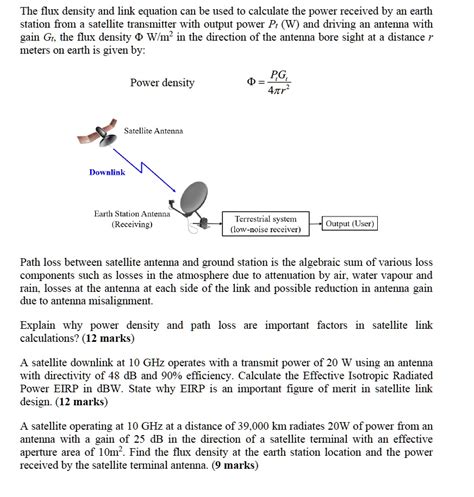 Solved The Flux Density And Link Equation Can Be Used To Calculate The Power Received By An
