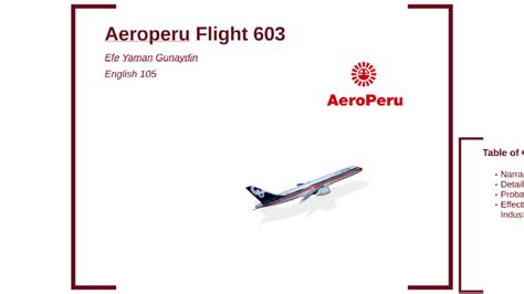 aeroperu flight 603 by efe gunaydin on prezi
