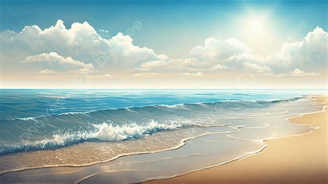 여름 해변 해변 배경 여름 해변 바다 파도 배경 일러스트 및 사진 무료 다운로드 Pngtree