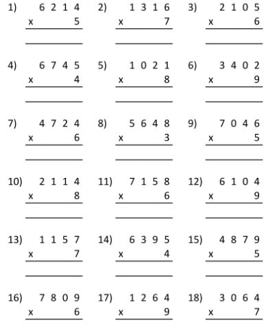 Vertical Multiplication Extension Task Year WCC NWS