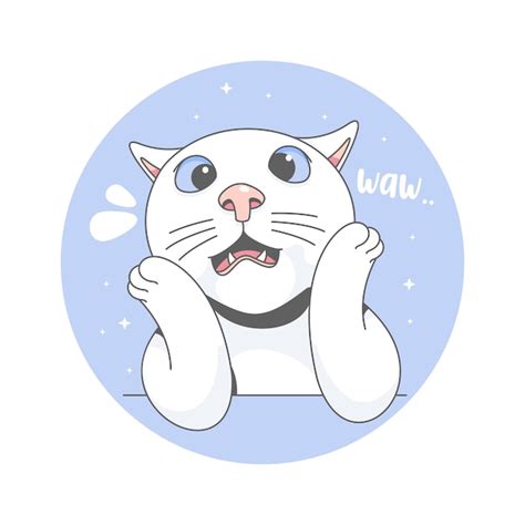 Schattige Cartoon Kat Meme Premium Vector Draw Cute Cat With