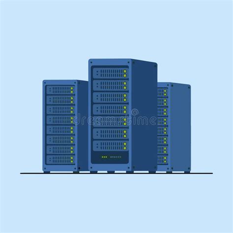 Modern Server Rack In A High Tech Data Center Stock Vector Illustration Of Information