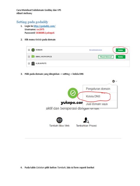 Cara Membuat Subdomain Godday Dan Vps Pdf