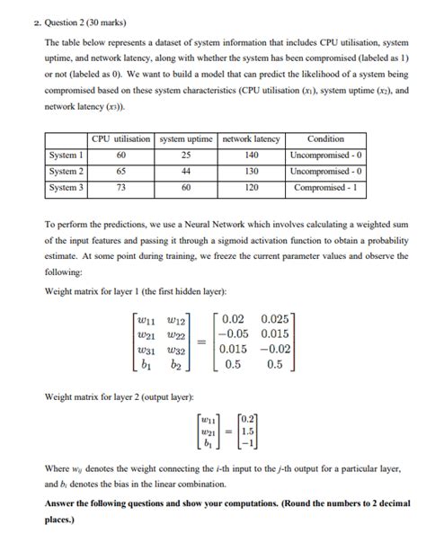 Solved 2 Question 2 30 Marks The Table Below Represents A