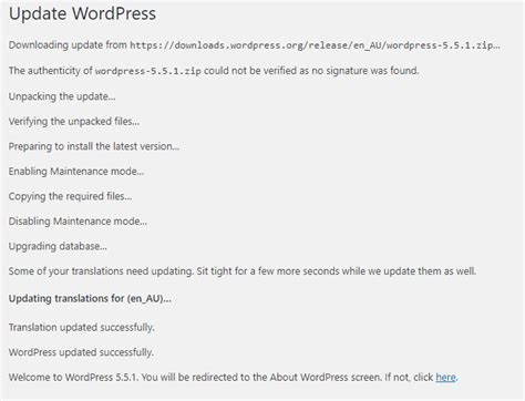 how to fix another update is currently in progress wordpress error