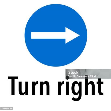 우회전 정보 및 경고 도로 교통 도로 표지판 학습 교육 운전 코스 스티커 아이콘흰색 배경에 고립 된 벡터 일러스트 컬렉션 개념에
