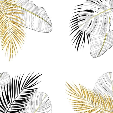 컬러 팜 리프 벡터 배경 일러스트 레이 션 Eps10 프리미엄 벡터