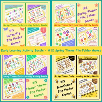 Spring Theme File Folder Game Bundle Early Learning Spring Activities