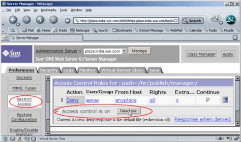 Chapter 3 Enabling Access Control Sun Java System Web Server 61 Sp6 Getting Started Guide