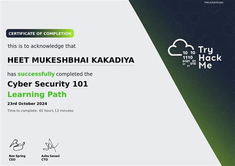 Thmcybersecurity101 Cybersecurity Tryhackme Defensivesecurity