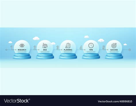 Timeline Infograph Chart With 5 Steps Process Vector Image