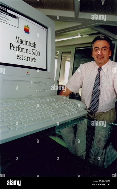 A Computer Seller Presents New Apple Macintosh Performa 5200 Computer Lyon 1995 France Stock