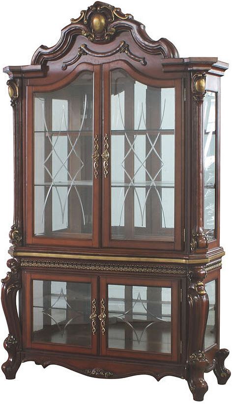 Picardy Curio Cabinet Cherry Oak By Acme 1stopbedrooms