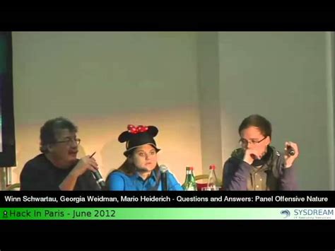 Hack In Paris Talk Offensive Nature Winn Schwartau Georgia Weidman Mario Heiderich Panel