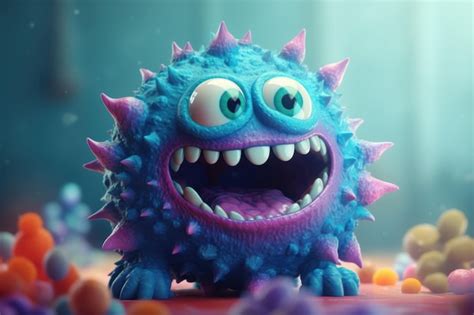 Premium Ai Image Fantasy Blue Virus Generate Ai